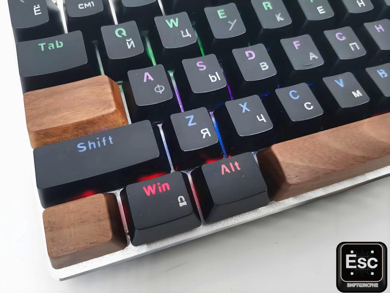 Handmade Walnut Wood Keycap Set: Artisan Real Wooden Keycaps for MX ...