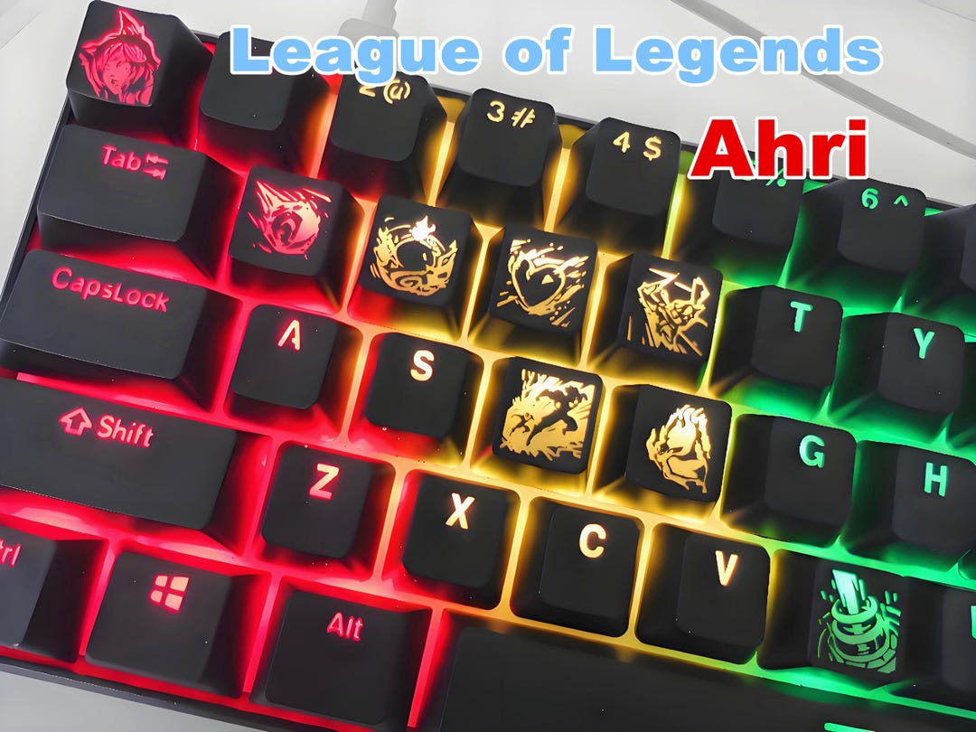 Ahri for League of Legends Keycaps: Champion Abilities, Backlit LOL ...