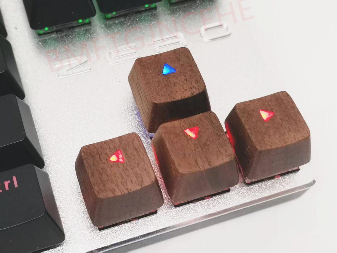 Hand-carved Walnut Wooden Keycaps, Custom Solid Wood Artisan Backlit ...