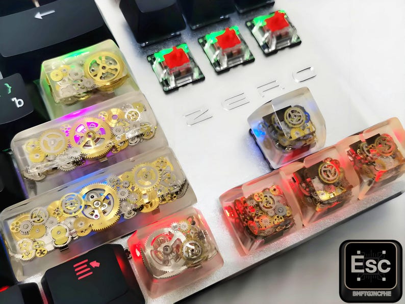 Steampunk Gear Artisan Keycap: Resin & Metal MX Switch Keyboard - Etsy