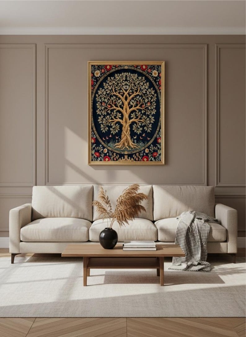 Medieval Tree of Life Tapestry Art, Botanical Poster (digital Download ...