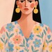 Long Neck Women – Modern Portrait Art Set - Etsy
