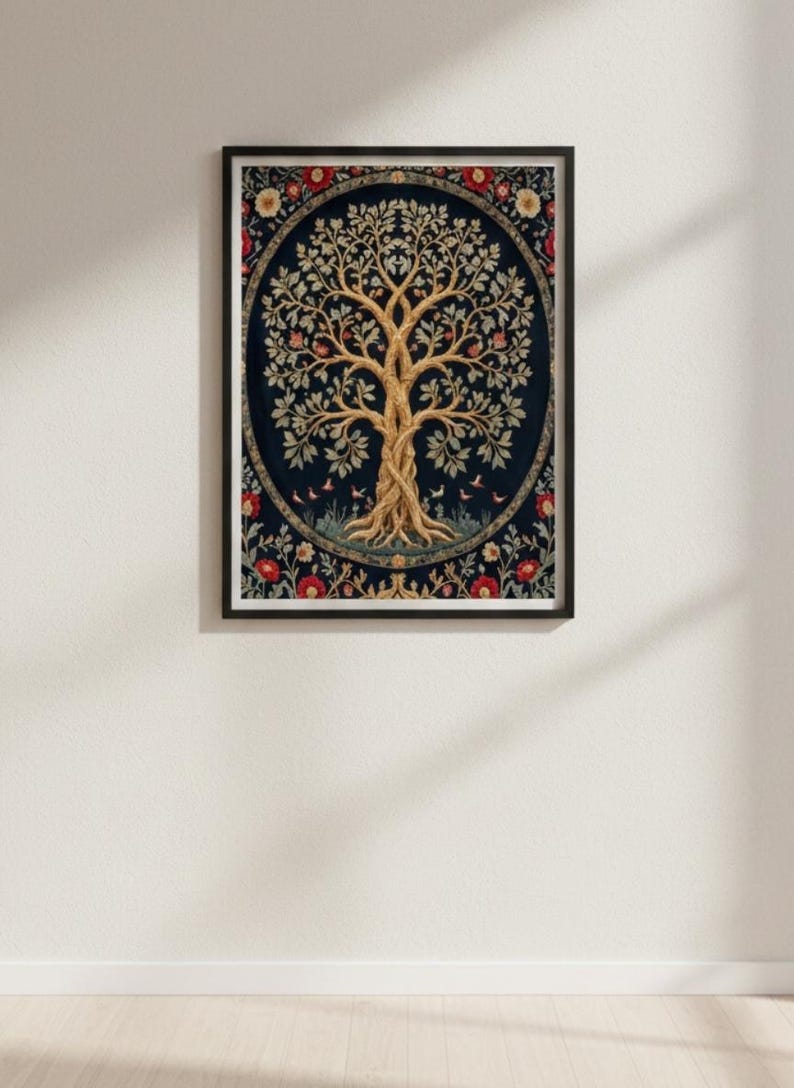 Medieval Tree of Life Tapestry Art, Botanical Poster (digital Download ...
