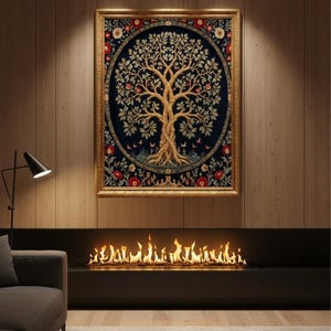 Medieval Tree of Life Tapestry Art, Botanical Poster (digital Download ...