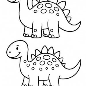 Cute Dinosaur Coloring Pages Set | Printable Dino Coloring Book | A4 ...