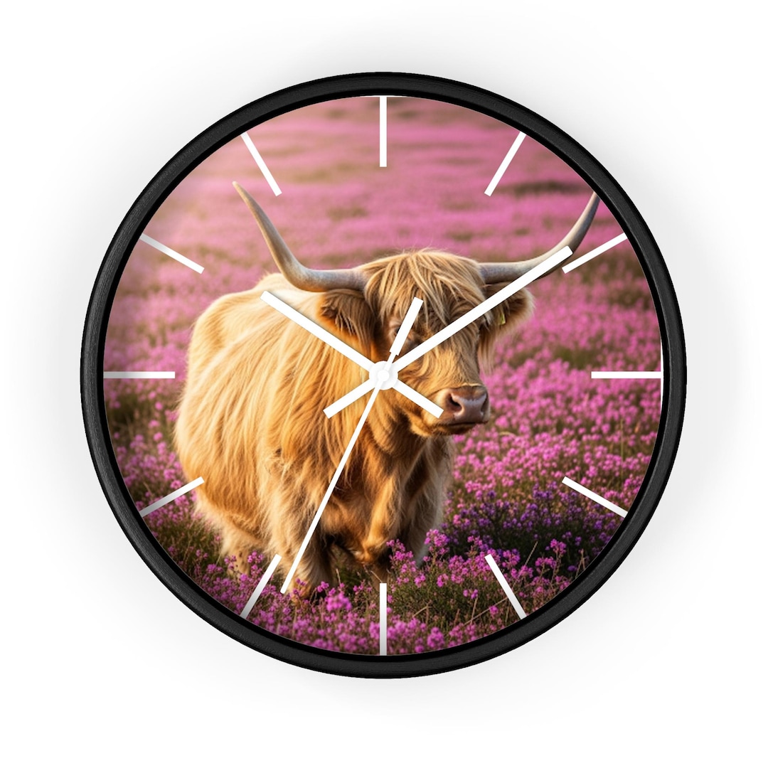 Highland Cow Wall Clock - Rustic Decor, Farmhouse Style, Animal Lover ...