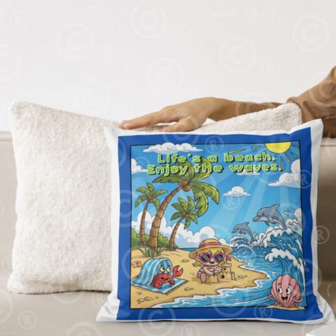 Life’s a Beach, Enjoy the Waves – Fun Beach Scene Clipart – Summer ...