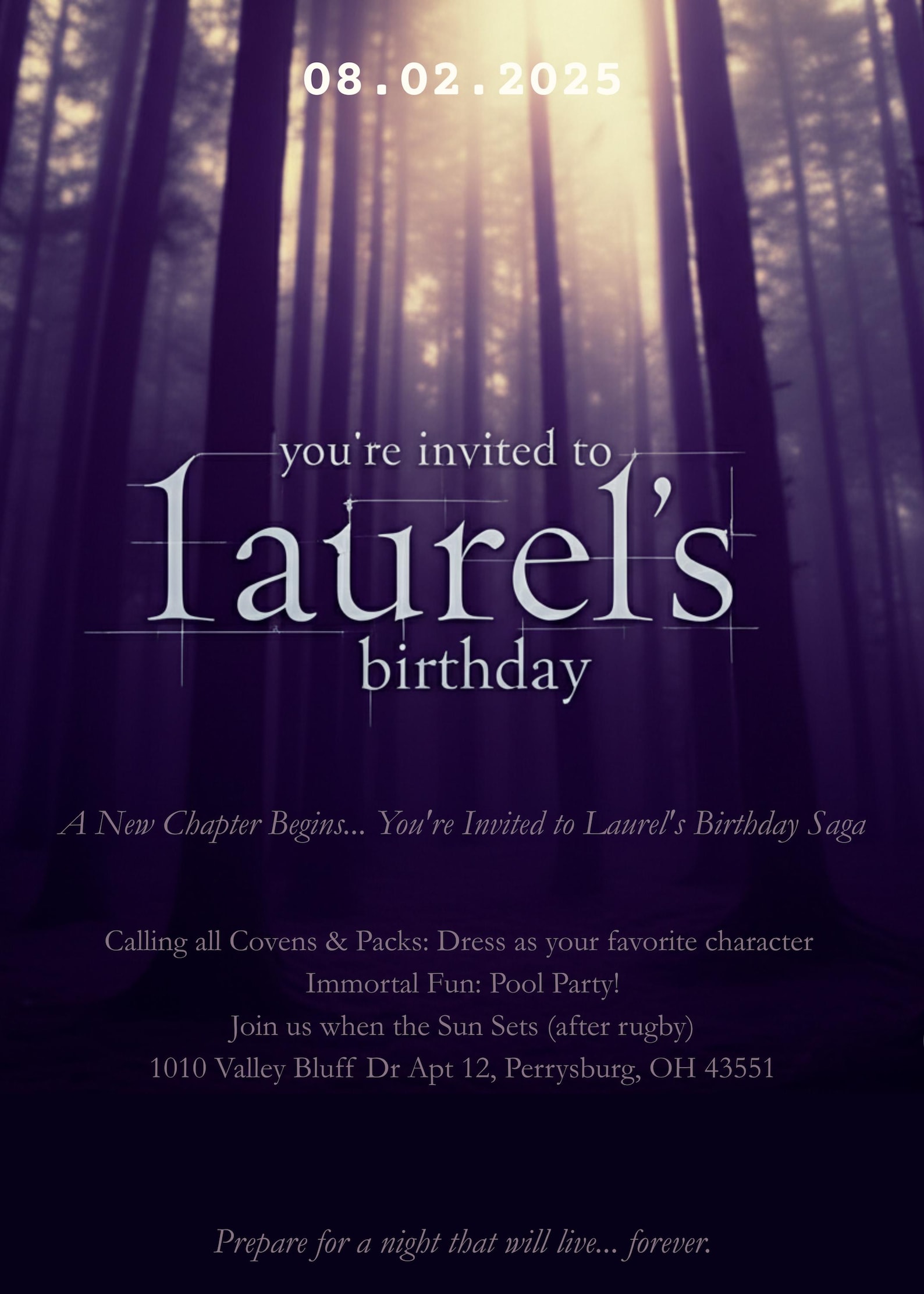 CUSTOM Twilight Birthday Invitation - Etsy