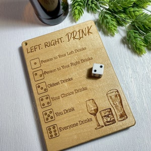 Left Right Drink Drinking Game, Adult Drinking Game Left Right Center ...