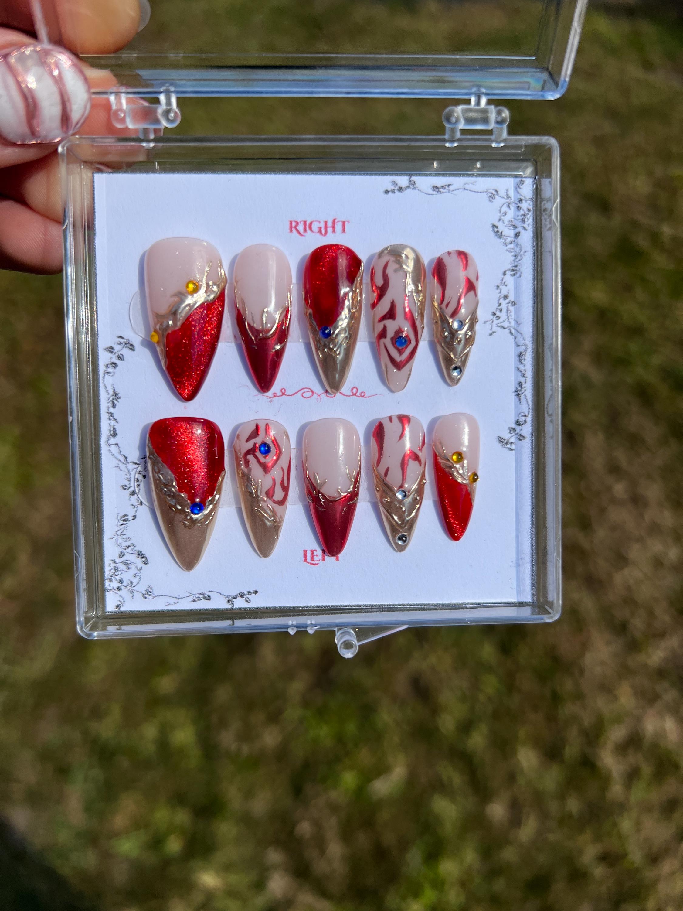 Mydei Honkai Star Rail Press on Nails | Medium Stiletto | Handmade Gel ...