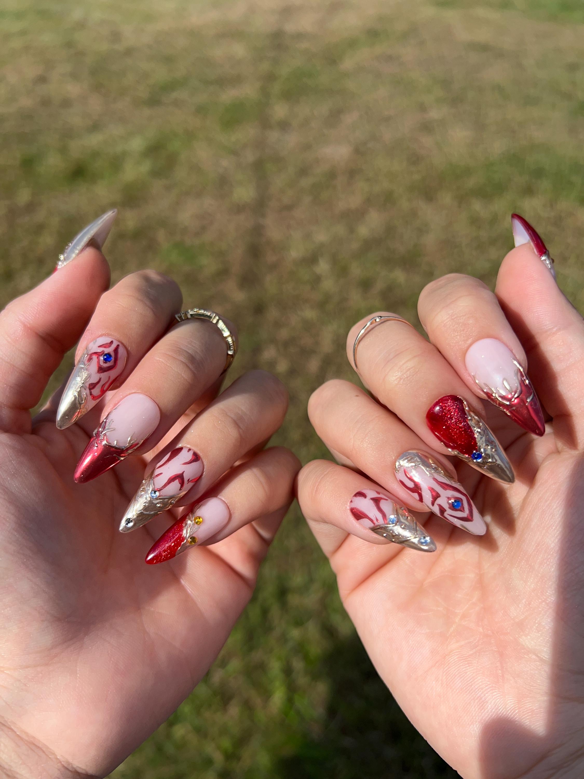 Mydei Honkai Star Rail Press on Nails | Medium Stiletto | Handmade Gel ...