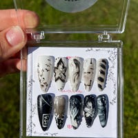 Megumi Fushiguro Anime Nails | Jujutsu Kaisen Press on Set | Black ...