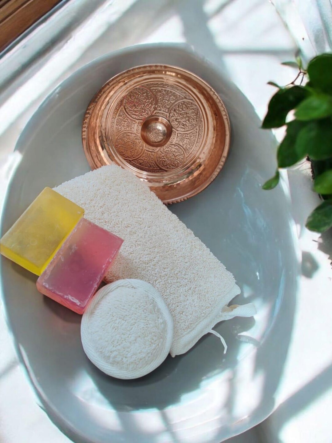 Diana Box Turkish Hammam Gift Set With Copper Bowl, Natural Soap ...