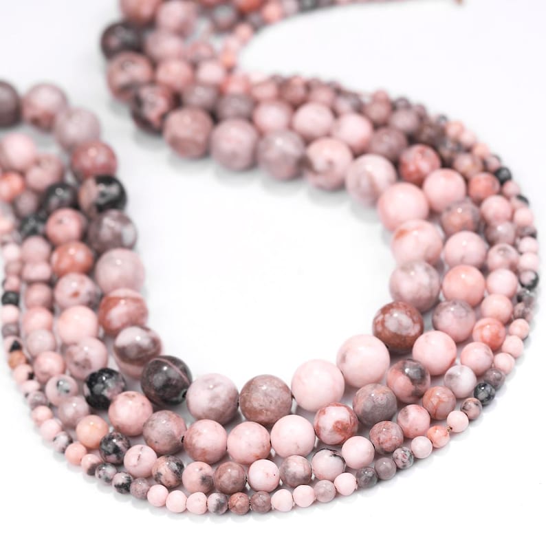 Pink Zebra Jasper Beads: Natural Stone Jewelry Making - Etsy