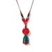 Big Red Disc Handmade Ceramic Necklace - Adjustable Vintage Style Boho ...