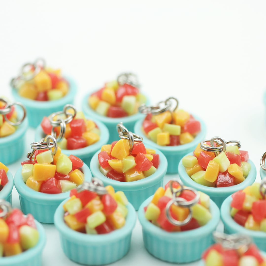 Melon Bowl Charm, Melon Charm, Fruit Charm, Stitch Marker, Progress ...