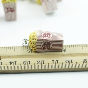 Popcorn Charm, Food Jewelry, Miniature Food, Polymer Clay Food, Popcorn ...
