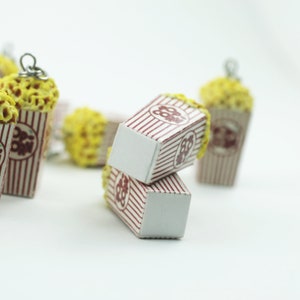 Popcorn Charm, Food Jewelry, Miniature Food, Polymer Clay Food, Popcorn ...