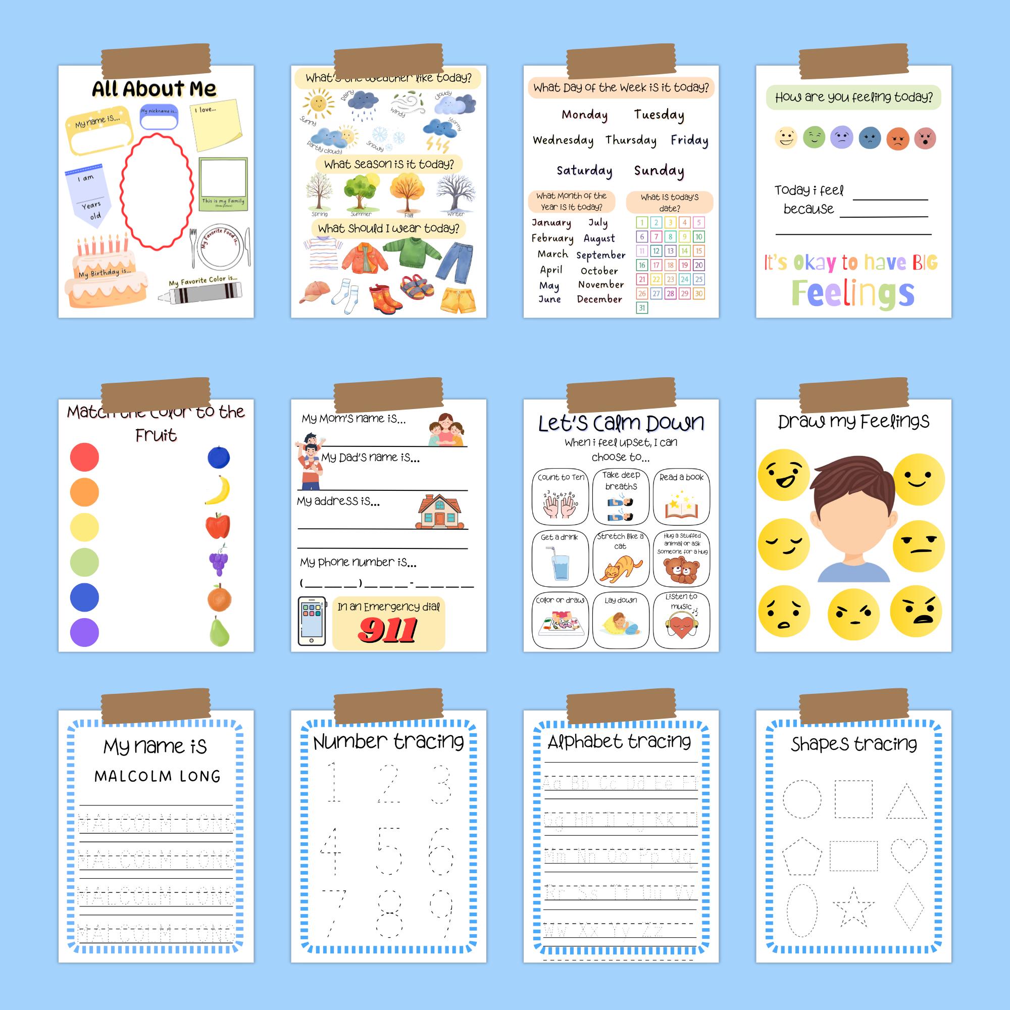 Editable Toddler Morning Menu: Daily Routine Learning Binder (canva ...
