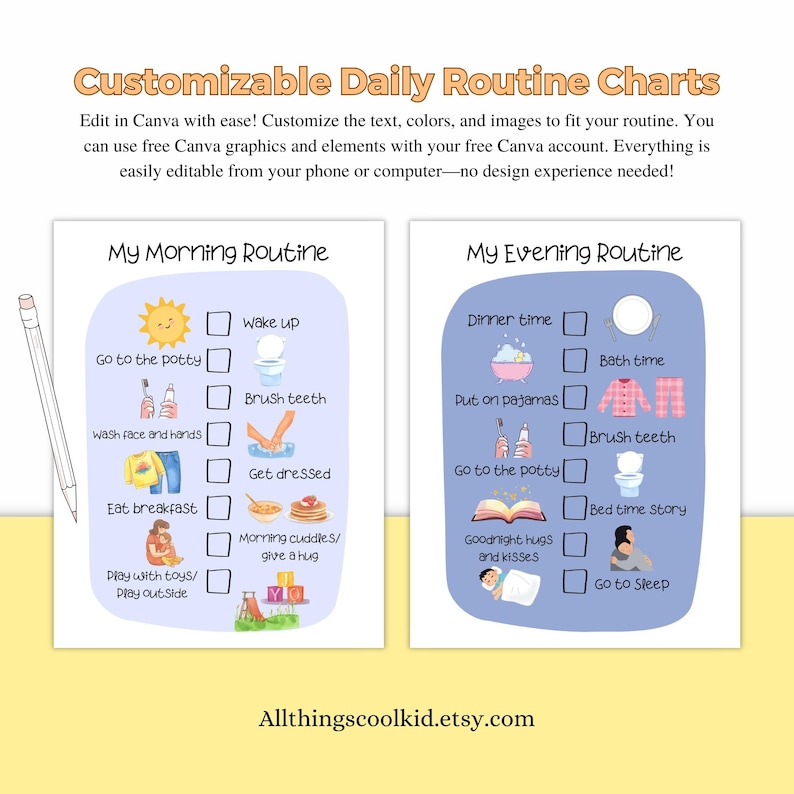 Editable Toddler Morning Menu: Daily Routine Learning Binder (canva ...