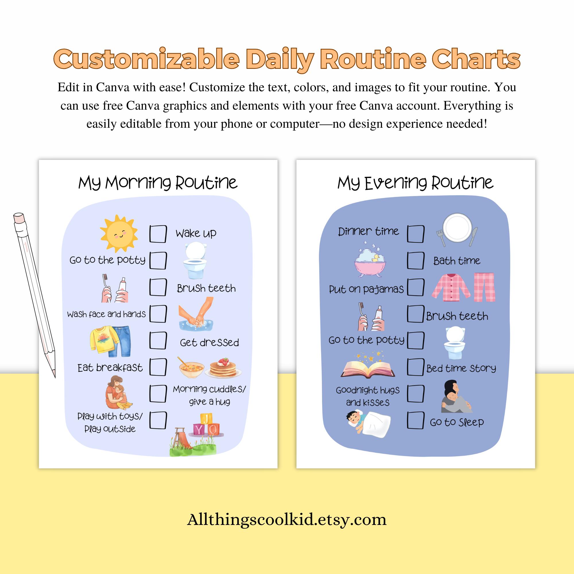 Editable Toddler Morning Menu: Daily Routine Learning Binder (canva ...
