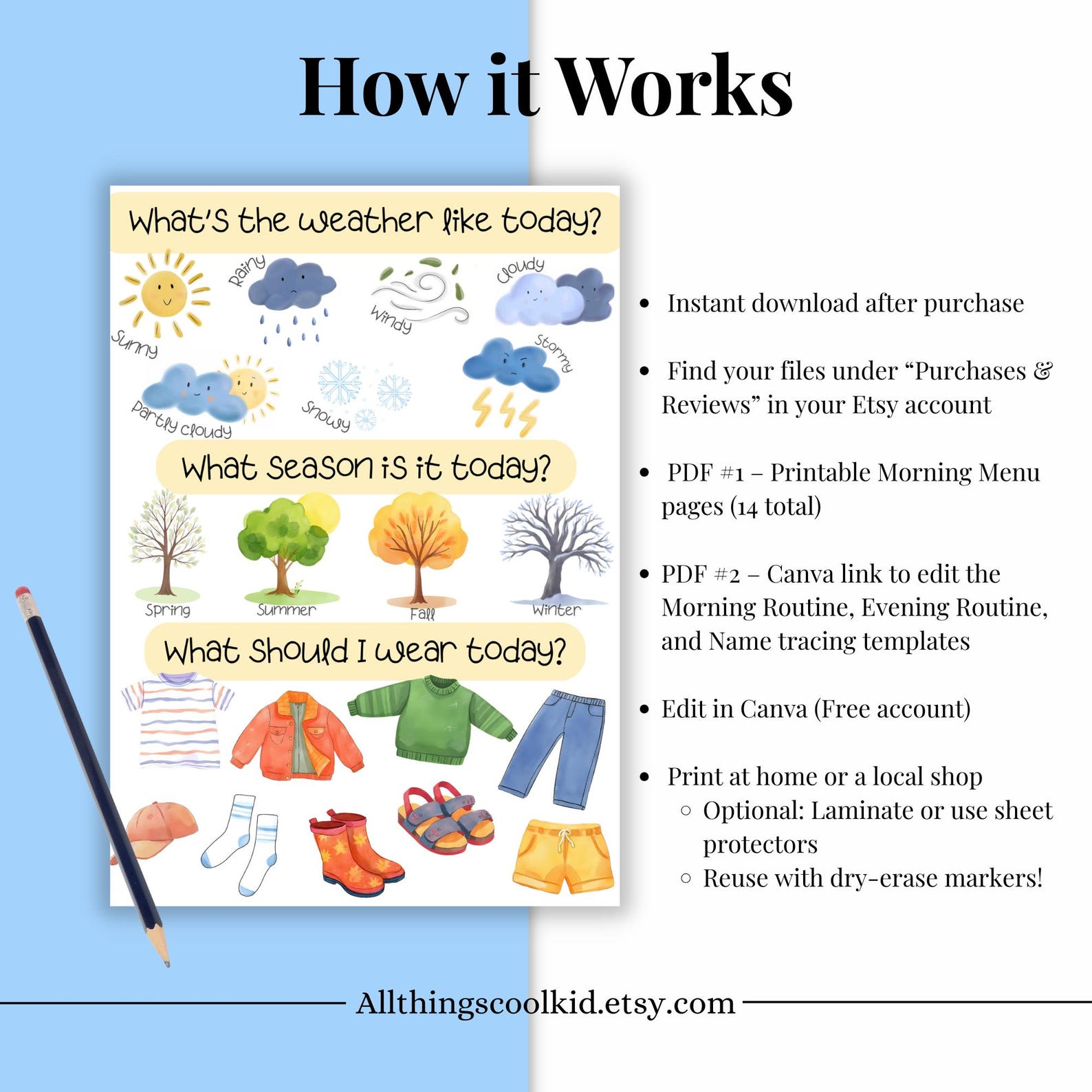 Editable Toddler Morning Menu: Daily Routine Learning Binder (canva ...
