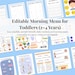 Editable Toddler Morning Menu: Daily Routine Learning Binder (canva ...