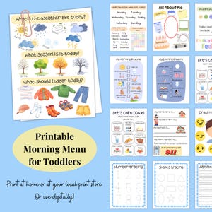 Editable Toddler Morning Menu: Daily Routine Learning Binder (canva ...