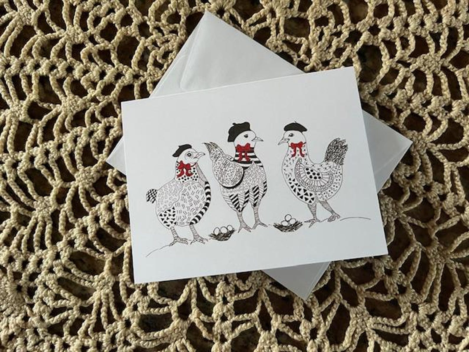 Three French Hens Card - Etsy