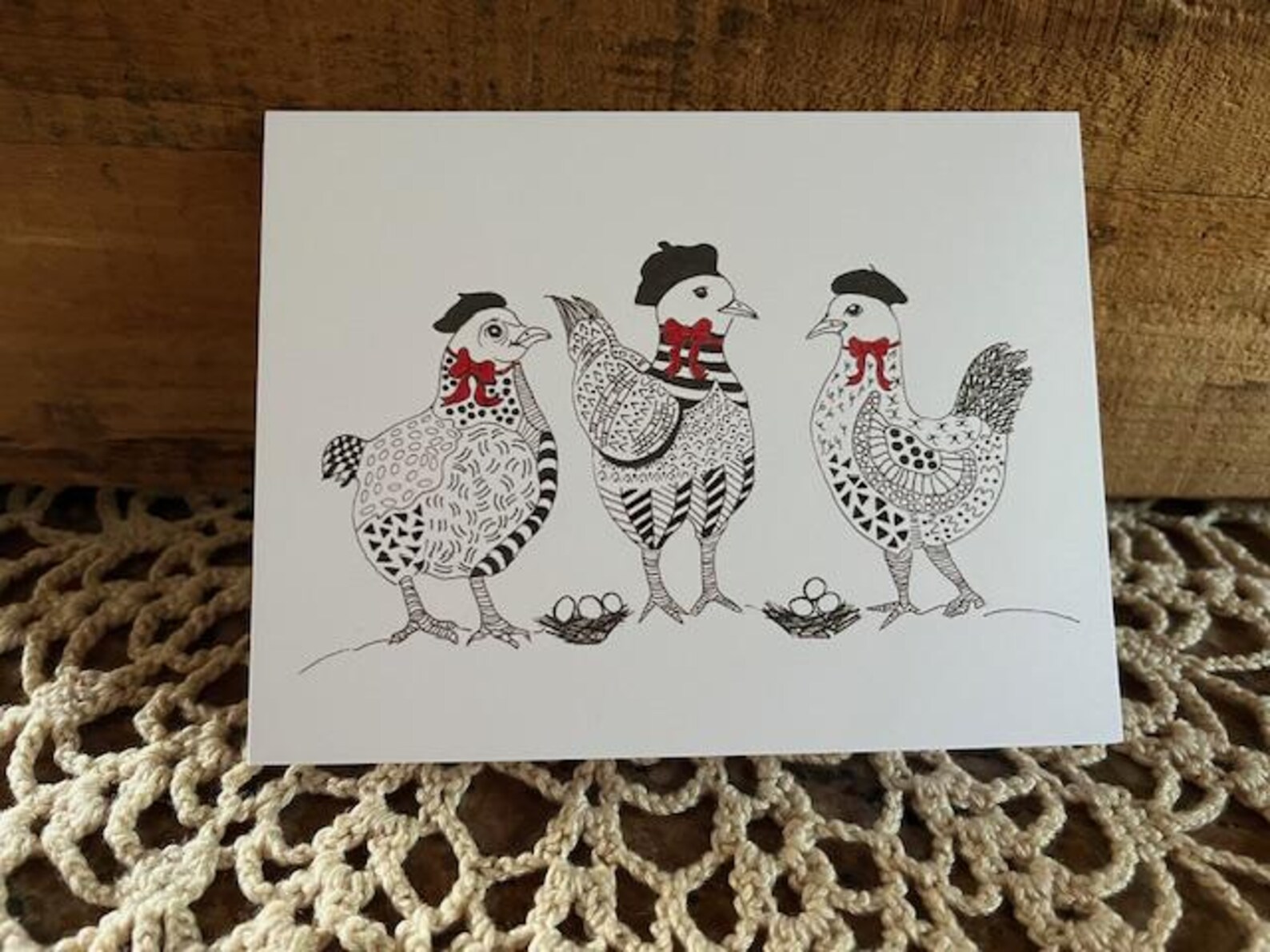 Three French Hens Card - Etsy