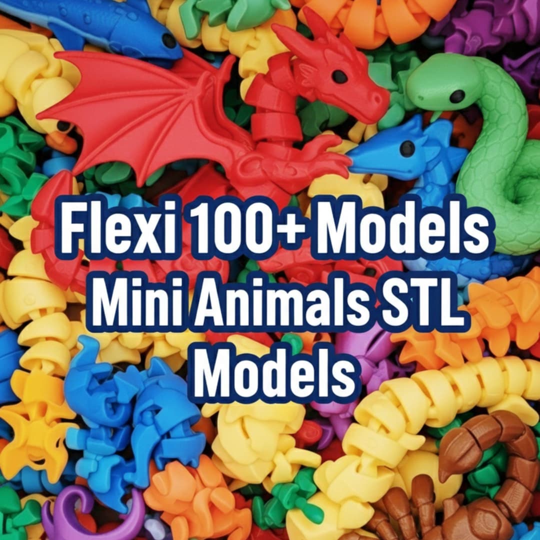 100+ Articulated Flexi Mini Animals, Flexi 3D Print Models, 3D Print ...
