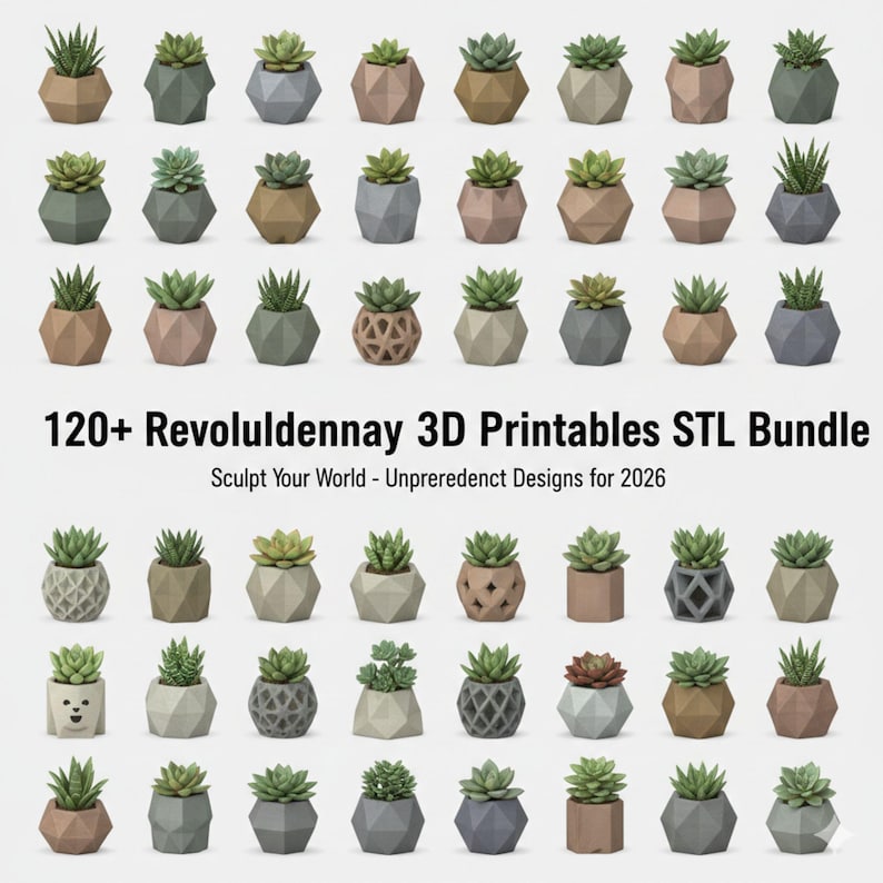 120+ Planters STL Bundle, Planter Pots STL Bundle, 3D Print Plant Pots ...