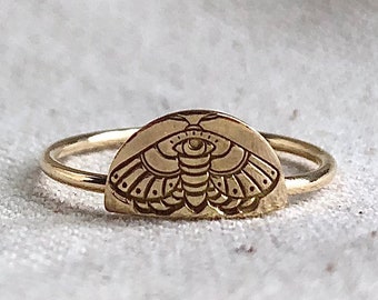 Victorian Gothic Dark Moth Ring, Dark Night Jewlery, Witchy Ring, Dark Academia Jewelry, Insect ...