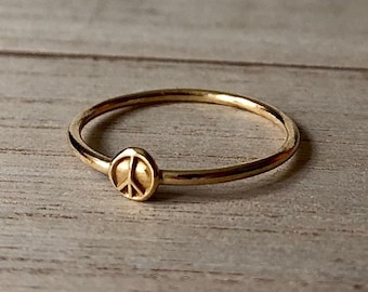 Brass Peace Ring - Etsy