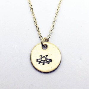 UFO Necklace Alien Charm Jewelry Space Grunge Nerdy | Etsy