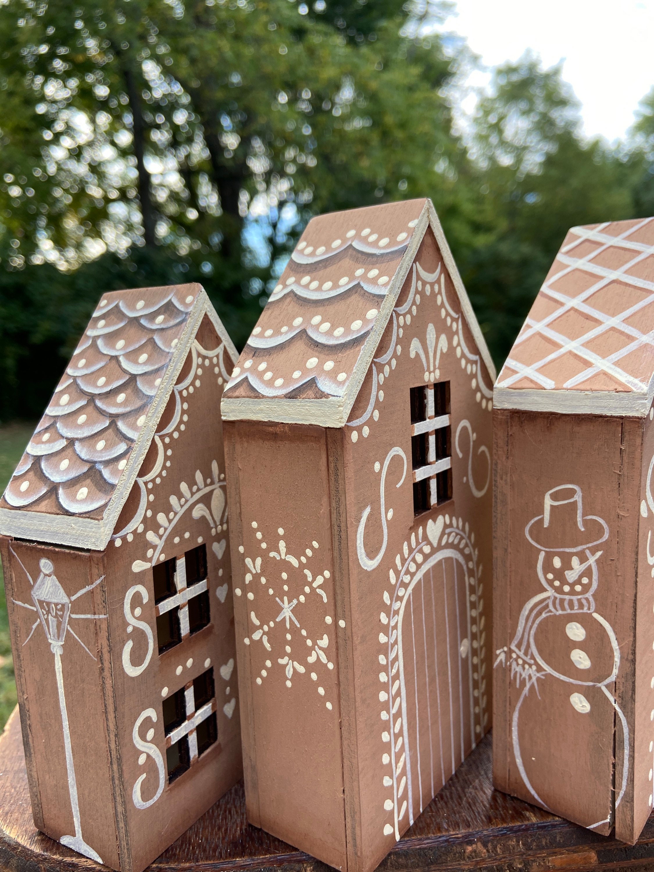 OOAK 3 Tiny Trio Hand Painted Gingerbread Houses - Etsy