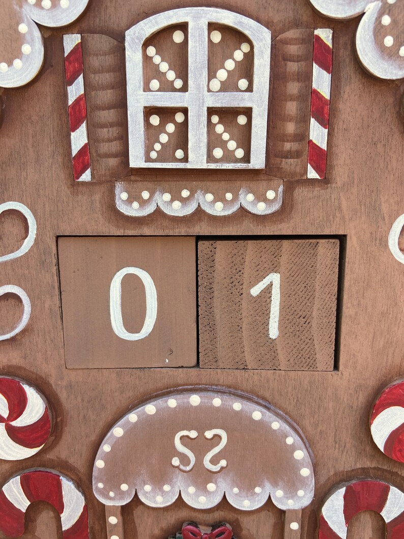 OOAK Hand Painted Gingerbread Advent Calendar - Etsy