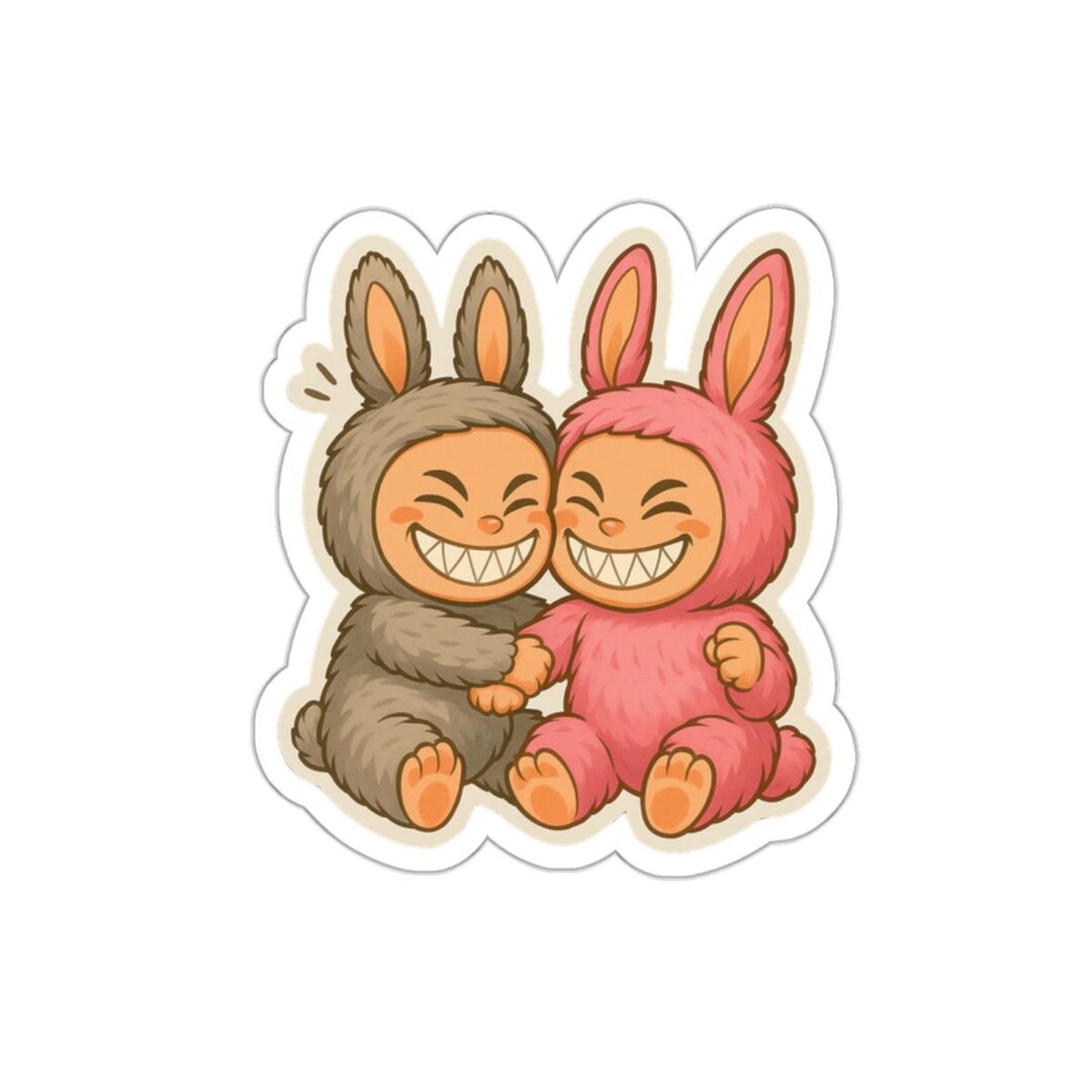 Labubu Cute Bunny Sticker | Kawaii Vinyl Sticker for Water Bottle ...