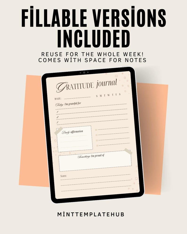 Daily Affirmation Journal Template – Printable Mindset & Gratitude PDF ...