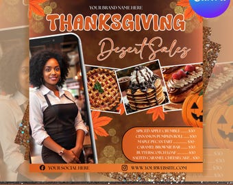 Thanksgiving Bake Sale Flyer, Sweet Treats Sale Flyer, November Dessert ...