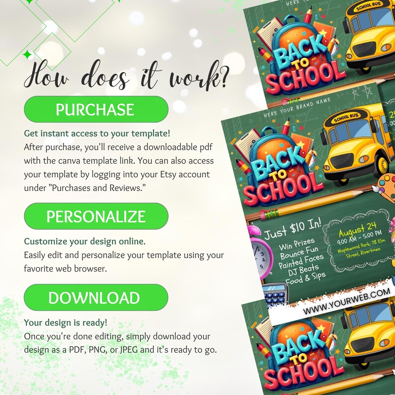 Back to School Bash Party Flyer, Back to School Bash Flyer, Editable ...