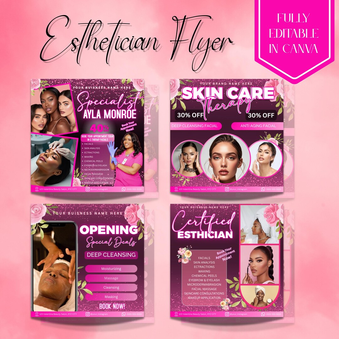 Esthetician Flyer, Facial Treatment Flyer, Skin Care Services Flyer ...
