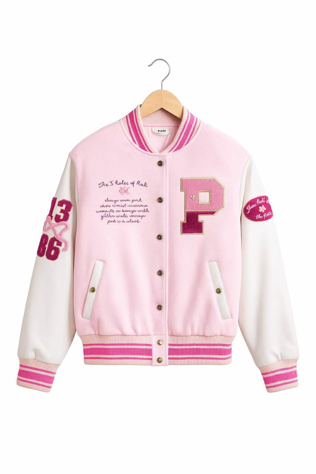 PINK X Loveshackfancy Reissued Boyfriend Varsity Jacket - Etsy