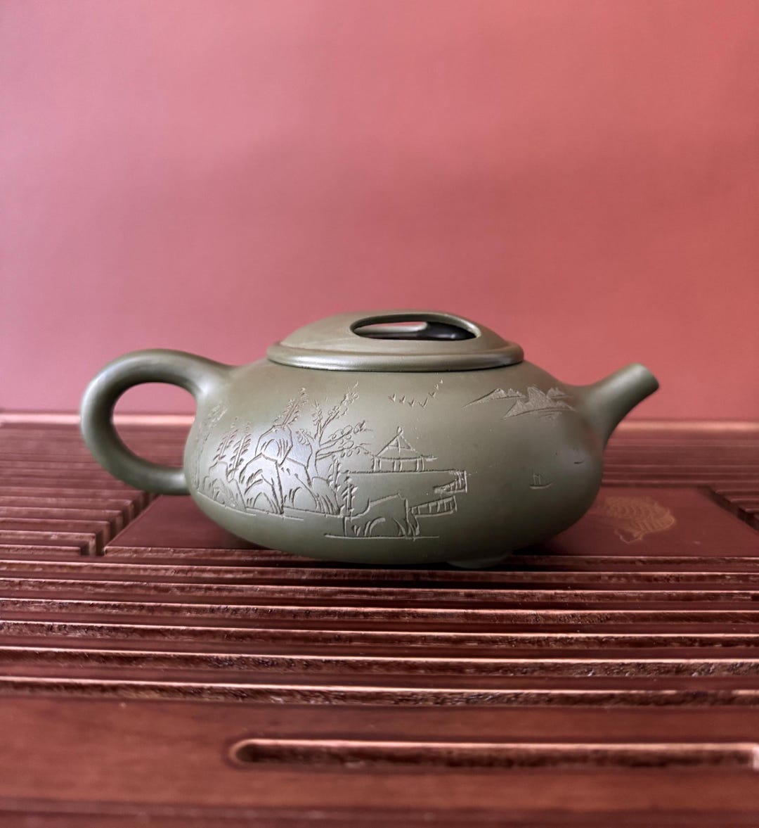 Yixing Zisha Teapot Retro Shi Piao Green Clay Kung Fu Tea Pot 380 Ml ...