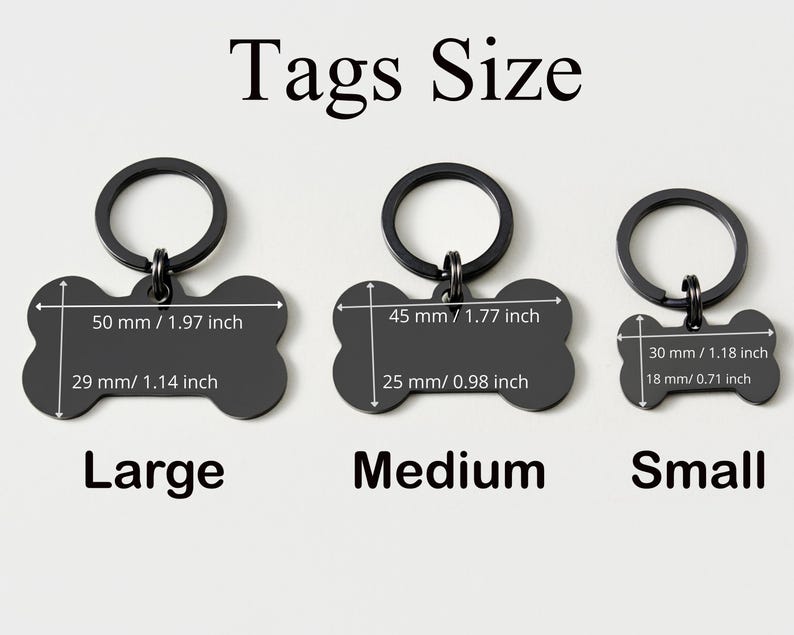 Custom Dog Tag - Cute Bone Tag for Dog, Double-sides Engraved Stainless ...