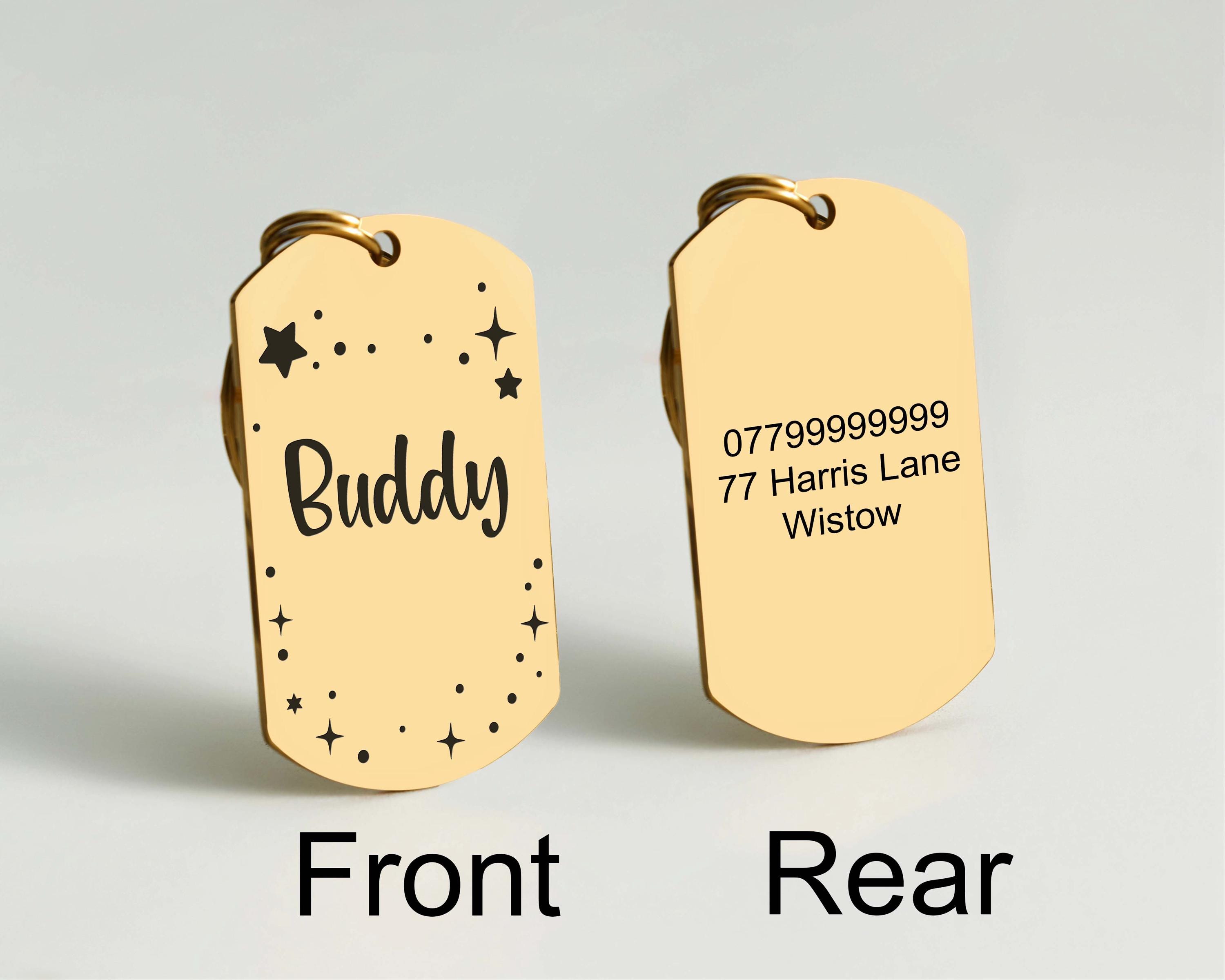 Personalized Pet Tag, Custom Engraved Name Tag for Dogs, Durable ...