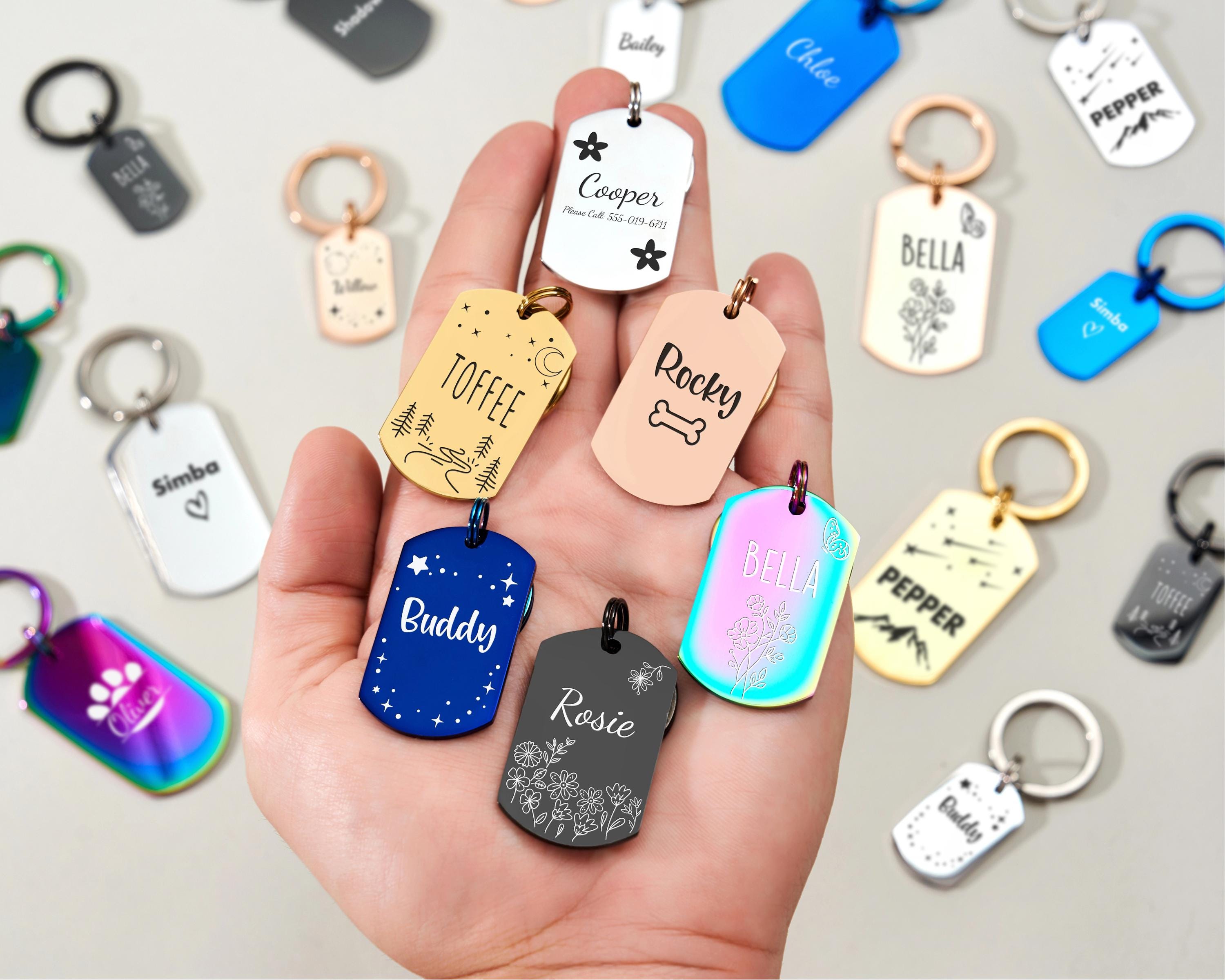 Personalized Pet Tag, Custom Engraved Name Tag for Dogs, Durable ...