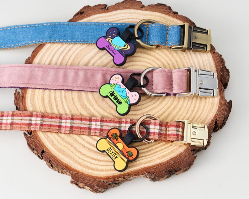 Custom Engraved Bone Dog Tag, Silent Silicone Pet ID Tag, Waterproof ...