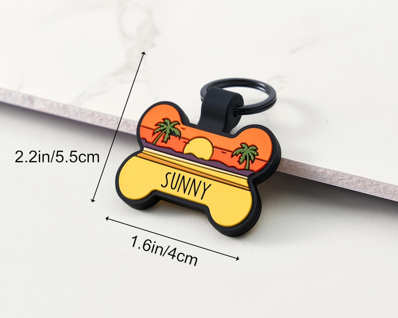 Bone Shaped Personalized Dog ID Tag, Engraved Silent Silicone Pet Name ...