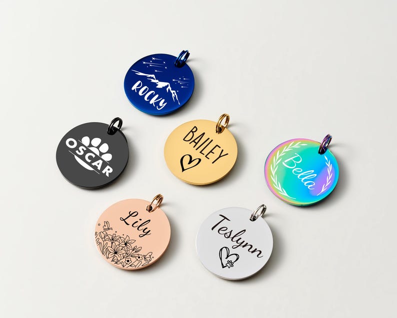 Custom Dog ID Tag, Double-sided Engraved Dog Tag, Pet Name Tag for Dogs ...